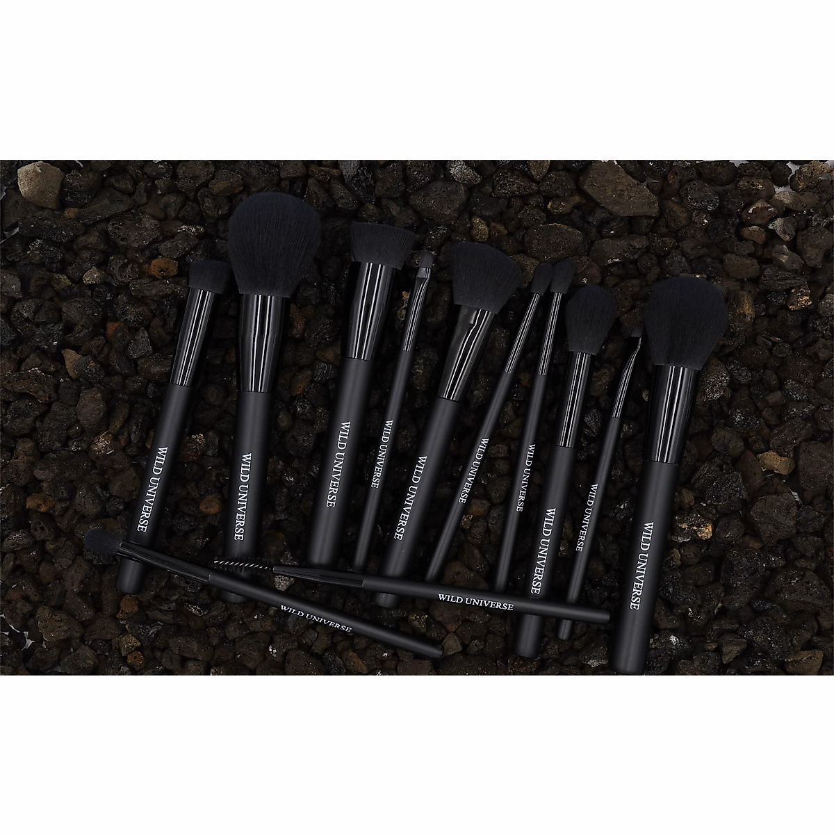 Makeup Brushes 12Pcs Makeup Brushes Set Professional, Premium Synthetic Kabuki Foundation Powder Contour Blush Concealer Eyeshadow Blending Highlighter Eyeliner Eyebrow Makeup Brush (Black)