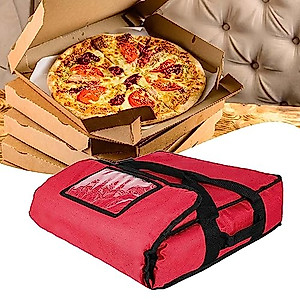 Fenteer Pizza Develivey Bag Pizza Box Develivery Bags Reusable Pizza Warmer Bags Delivery Insulation Bag for Camping Outdoor Professional Restaurant, Red 50x50x16cm