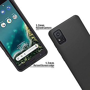 YJROP for ZTE Avid 589 Case with Tempered Glass Screen Protector Slim Full-Body Silicone Bumpers Anti-Scratch Shockproof Protective Phone Case Cover for ZTE Avid 589 /Z5158 (Black)