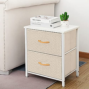 AZL1 Life Concept Storage Dresser Furniture Organizer Unit with 2 Drawers for Bedroom, Hallway, Entryway and Closets, Ivory, 17.7x19.7 inches