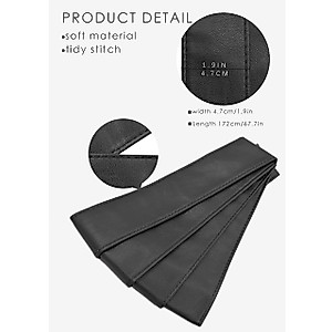 TeeYee Women Obi Belt Fashion Solid Color PU Leather 4.5cm Wide Waist Band 70 Inch in Extra Size (black)