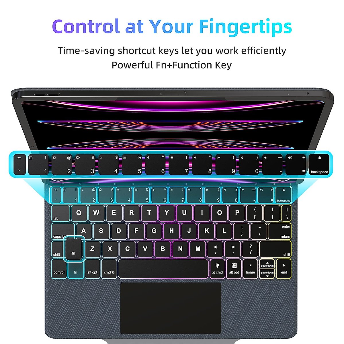 UOGIC Magic Keyboard Case for iPad Pro 11" 4th/3rd/2nd/1st Gen & iPad Air 10.9" 5th/4th Gen, iPad Keyboard with Floating Magnetic Design, Multi-Touch Trackpad, 7 Modes Backlight