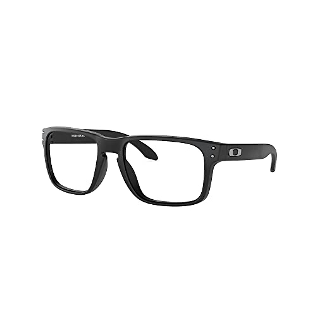 Oakley Men's Ox8156 Holbrook Rx Square Prescription Eyeglass Frames, Satin Black Silver Icon/Demo Lens, 56 mm