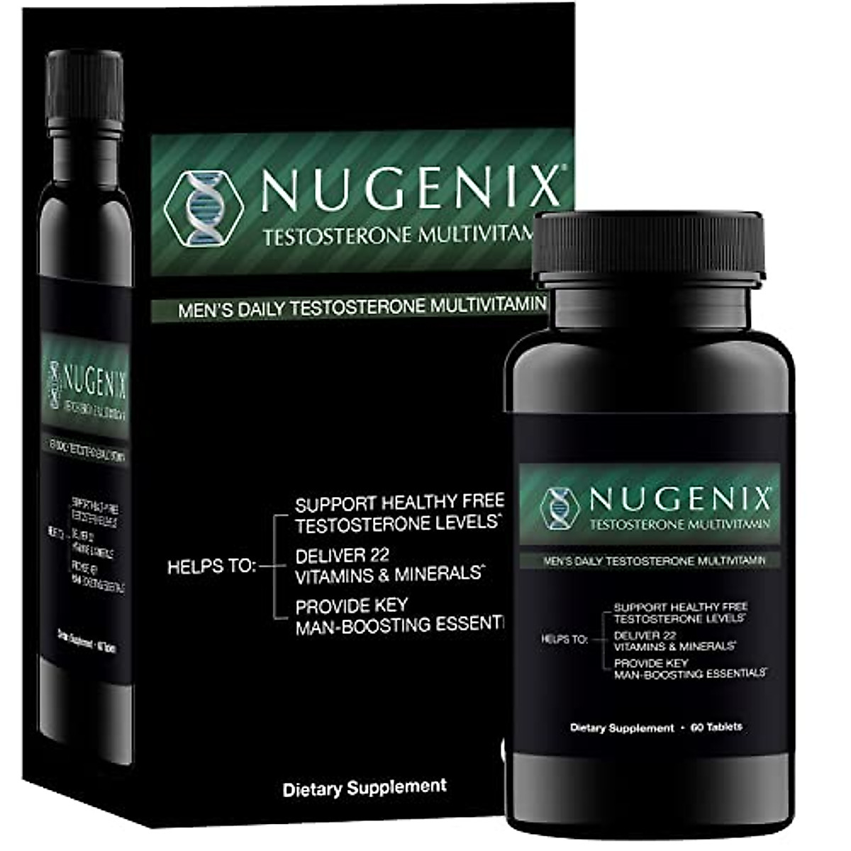 Nugenix Men's Daily Testosterone Multivitamin - 19 Vitamins and Minerals, Supports Free Testosterone