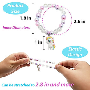 UMEELR 28 Packs Unicorn Valentines Day Cards with Rainbow Bracelets for Girls Classroom Prizes, Valentine's Party Favors Toys for Girls and Valentine School Exchange Gifts Greeting Cards