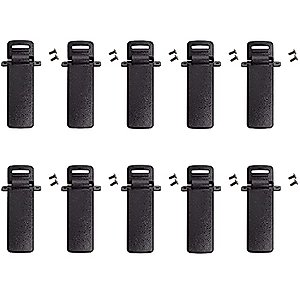 Caroo UV-5R Replacement Belt Clip for Baofeng UV-5RA UV-5RB UV-5RC 5RD 5RE 5RE+ Two Way Radio Walkie Talkie Back Clip,10 Pack