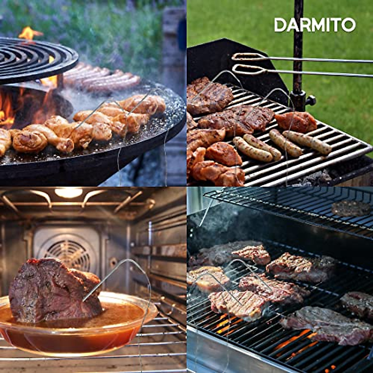 Darmito 2 Packs Replacement Meat Probe Compatible for Traeger Pellet Grills,Pellet Smokers and Traeger Controller Board,Waterproof BBQ Temperature Probe,3.5mm Plug and Grill Clips