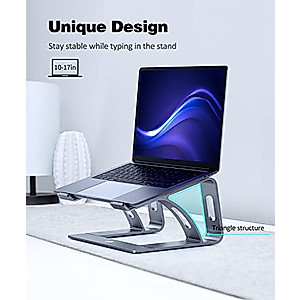 AOEVI Laptop Stand for Desk Ergonomic Computer Stand Detachable Laptop Riser Compatible with 10-17" Laptops Grey