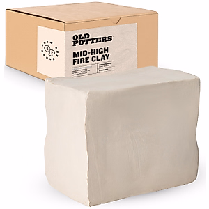 Old Potters Mid High Fire White Stoneware Clay for Pottery | Cone 5 - 10 | Ideal for Wheel Throwing, Hand Building, Sculpting | Great for All Skill Levels | Greenware Clay, 10 lbs.
