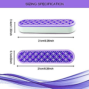 Multi-Purpose Desktop Organizers Silicone Cosmetic Storage Box, 5D Diamond Painting Pen Holder Sewing Tool Storage Box Desktop Storage Box for Brush,Art Supplies, Painting Brush and Craft(Purple)