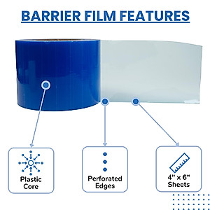 Blue Barrier Film 1200 Sheets 4" x 6", Thick Adhesive Disposable Protective PE Film Barrier Tape, Dental Barrier Film, Tattoo Film, Tattoo Protection Film & Tattoo Machine Wrap