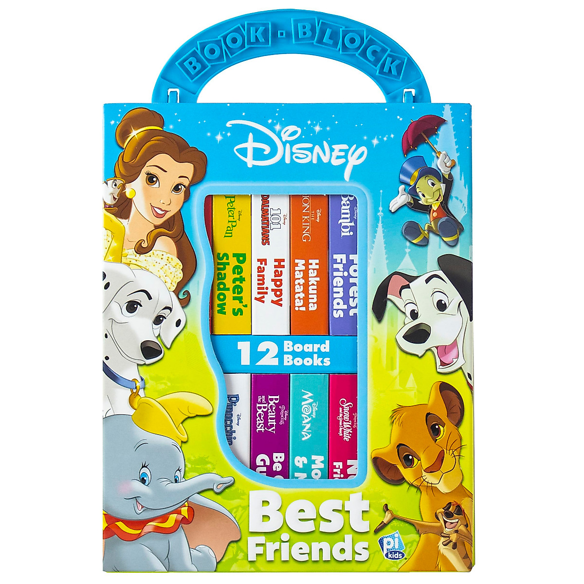Disney Lion King, Moana, and more! - Best Friends My First Library Board Book Block 12-Book Set - PI Kids