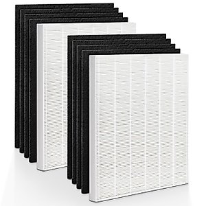 TOMORAL D360 Filter Replacement for Winix Air Purifier D360, Includes 2 True HEPA (H13) Filters and 8 Activated Carbon Pre-filters, Replaces for Winix D3 filter - 1712-0101-02