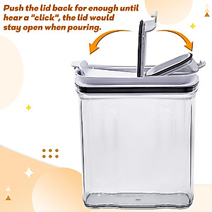 FreshKeeper Cereal Containers Storage Set, Airtight Food Storage Container with Lid 4L/135.2oz, 2PCS BPA-FREE Plastic Pantry Organization Canisters for Rice Cereal Flour Sugar Dry Food in Kitchen