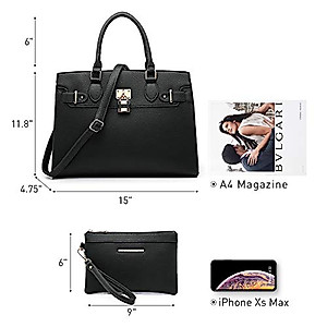 Dasein Women Handbags and Purses Ladies Shoulder Bag Top Handle Satchel Tote Work Bag with Wallet