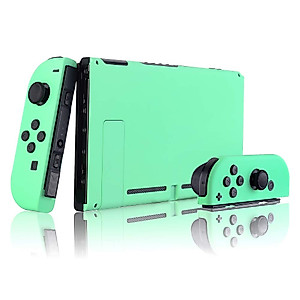 eXtremeRate DIY Replacement Shell Buttons for Nintendo Switch, Mint Green Back Plate for Switch Console, Custom Housing with Full Set Buttons for Joycon Handheld Controller [Only Shell, NO Console]