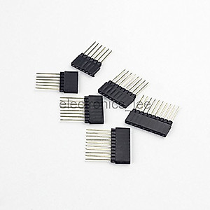 SBUOL 10pcs 2.54mm 4/6/8/10 Pin Stackable 14mm Long Legs Female Header for Arduino Shield (Pins: 40P)