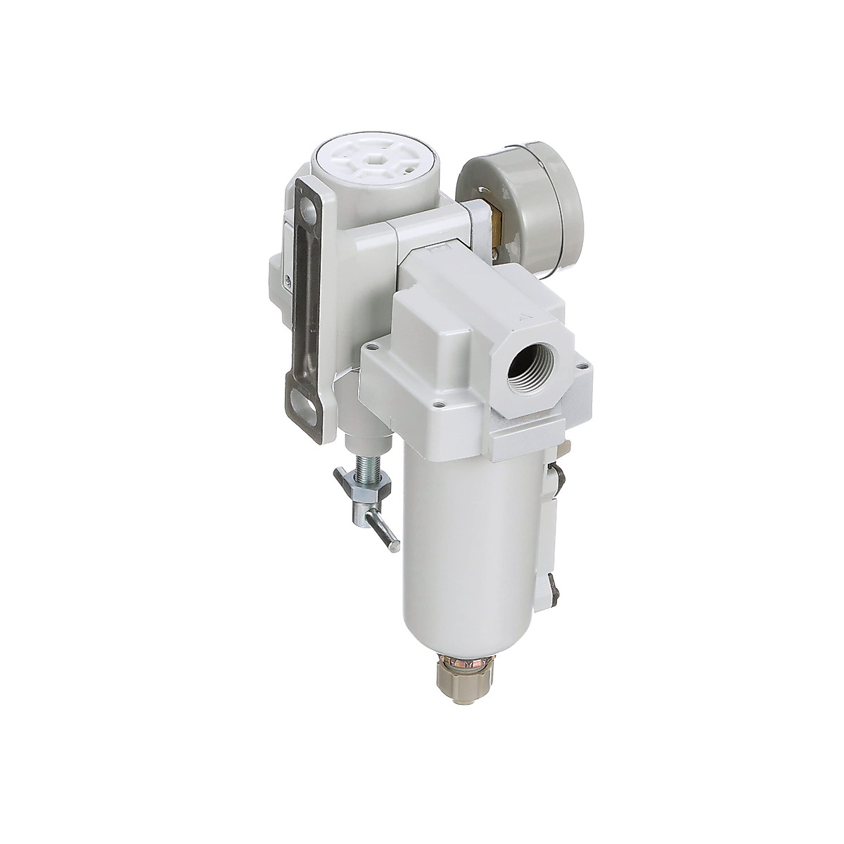 PneumaticPlus SAU420T-N04G-MEP Compressed Air Filter Regulator Combo 1/2" NPT -T-Handle, Manual Drain, Metal Bowl