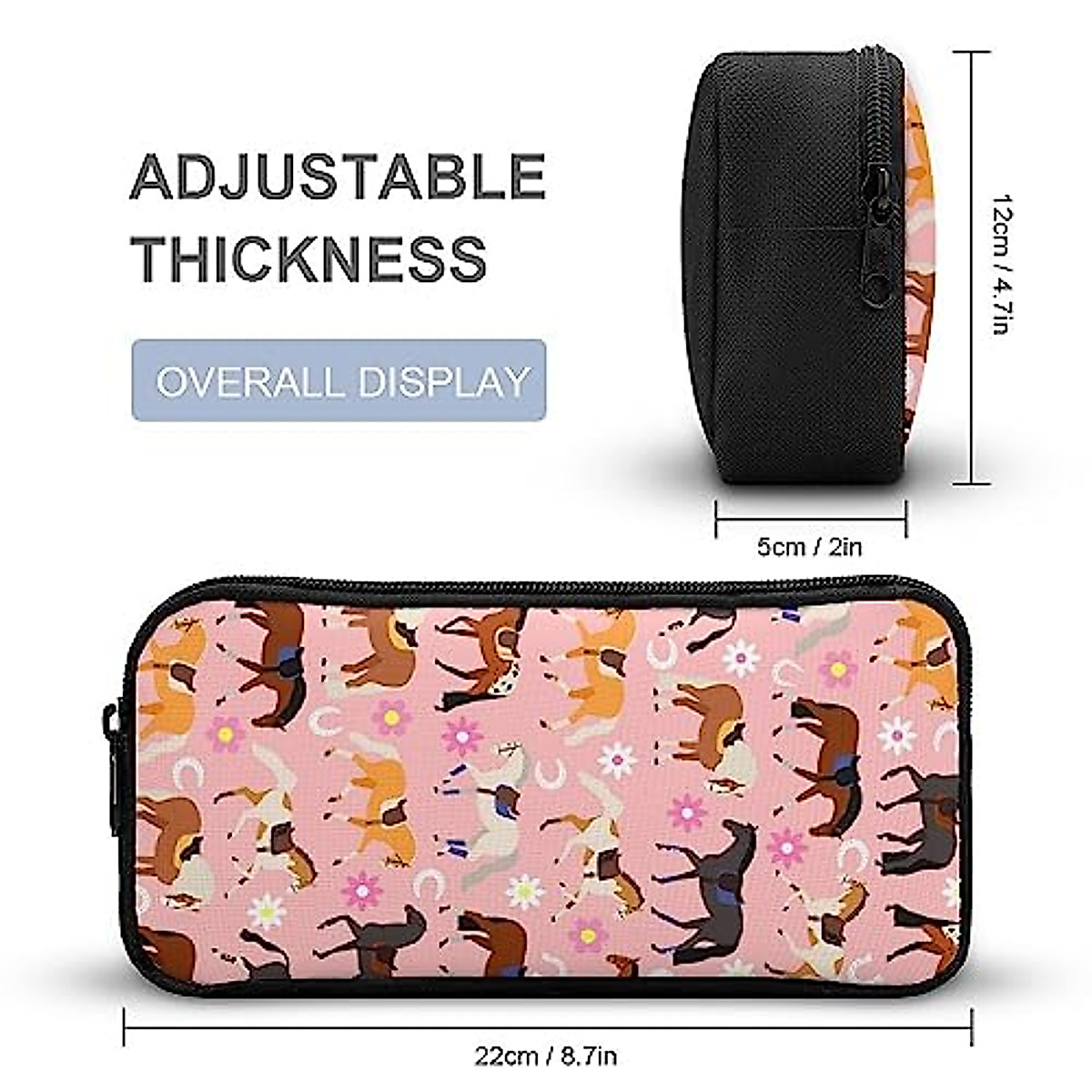 DTCCET Cartoon Horse Backpack, Horse Laptop Bag Cute Shoulders Backpack with Multiple Pockets, Horse Lovers Daypack(Horse)