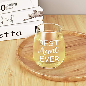 Modwnfy Uncle & Aunt Beer Glass and Stemless Wine Glass Set for Men Women Newlywed Couple Aunt Uncle, Perfect Present Set for Birthday Anniversary Wedding Engagement Valentine’s Day, 15 Oz