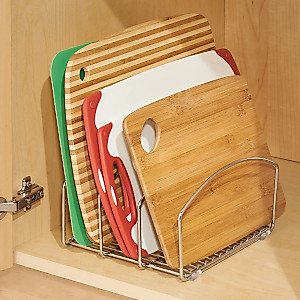 iDesign Classico Kitchen Cookware Organizer for Cutting Boards and Cookie/Baking Sheets - Chrome 8.5" x 10" x 5.75"