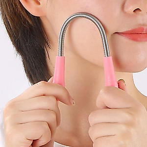 Dr.Nail Facial Hair Remover for Women,3Pcs Hair Remover Spring Threading Tool (Pink)