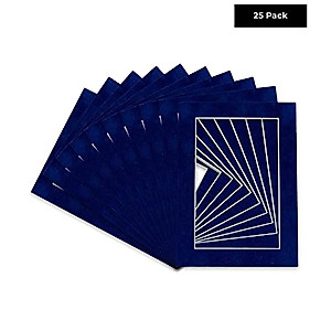 Pack of 25 Acid Free 12x18 Mats Bevel Cut for 10x16 Photos - Brooke Blue Suede Precut Matboards For Pictures, Photos, Framing - 4-ply Thickness