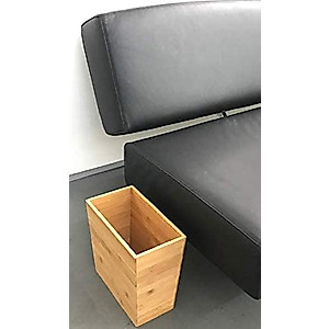 Bamboo Waste Basket Set of 2 | Waste Baskets for Bathroom | Waste Basket for Office | Great Office Trash Cans for Near Desk | Bathroom Trash Can | Bedroom Trash Can | Trash Can Small Wastebasket Bamboo Decor (2, 10,6" x 5.75" x 10")