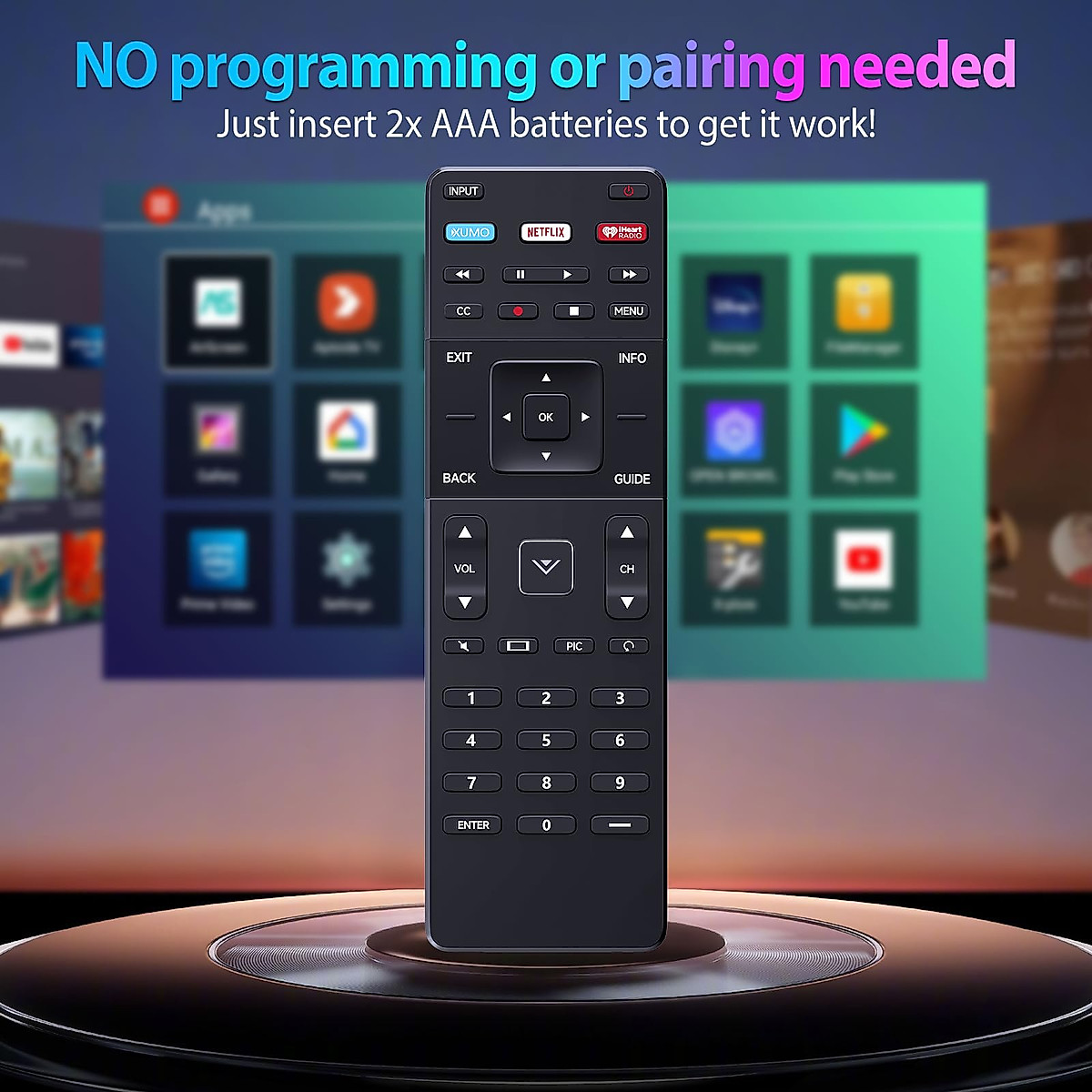 XRT122 Replacement Remote Control Compatible for Vizio Smart TV D55U-D1 D58U-D3 D60-D3 E32-C1 E32H-C1 E40-C2 E40X-C2 E43-C2 E48-C2 E50-C1 E55-C1 E65-C3 E65X-C2 E70-C