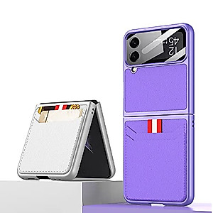 SHIEID Samsung Z Flip 4 Case with Ring, Galaxy Z Flip 4 Case with Screen Protector Electroplating Border Design Protective Cover for Samsung Galaxy Z Flip 4 5G, Mist Gold