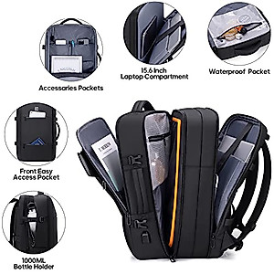 Bagsure Carry On Backpack, 40L Flight Approved Travel Backpack for Men Women, Expandable Water-resistant 17Inch Laptop Backpack, Casual Daypack Large Backpack for Business Weekend Hiking