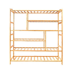 6-Tier Bamboo Shoe Rack Premium Stackable Shoe Shelf Storage Organizer Extra Large Capacity, Space Saving, for Hallway Closet Living Room Entryway Organizer