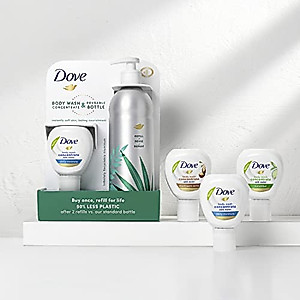 Dove Body Wash Concentrate Refill For Instantly Soft Skin Shea & Warm Vanilla Refill For Use Reusable Bottle 4 Fl Oz (Makes 16 Fl Oz) 4 Pack