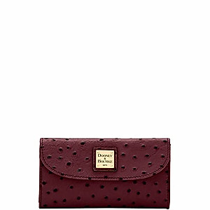 Dooney & Bourke Ostrich Continental Clutch Burgundy