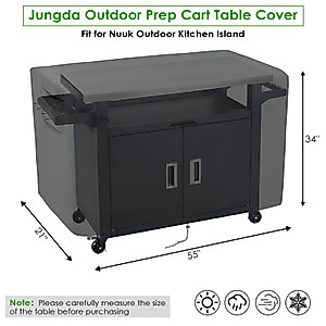 Jungda Outdoor Prep Cart Cover for Nuuk 42 Inch Outdoor Kitchen Island and BBQ Serving Cart,Heavy Duty Waterproof Patio Prep Table Cover Grill Cart Cover