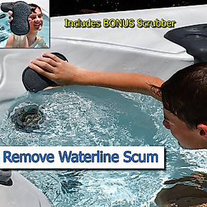 The Skimmie Scoop - Patented Handheld Skimmer with Fine Mesh Net for Spa, Hot Tub, Cold Plunge and Small Pool Cleaning - Lightweight and Durable with Powerful Suction Cup - Clean Out Filter (Yellow)