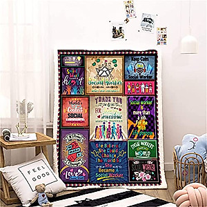 CYREKUD Social Worker Gifts for Women Blanket,Social Worker Gifts Throw Blanket,Social Worker Office Decor Blanket,Social Worker Soft Warm Blanket for Home Bedroom Sofa Couch Christmas Decor 50"x 60"
