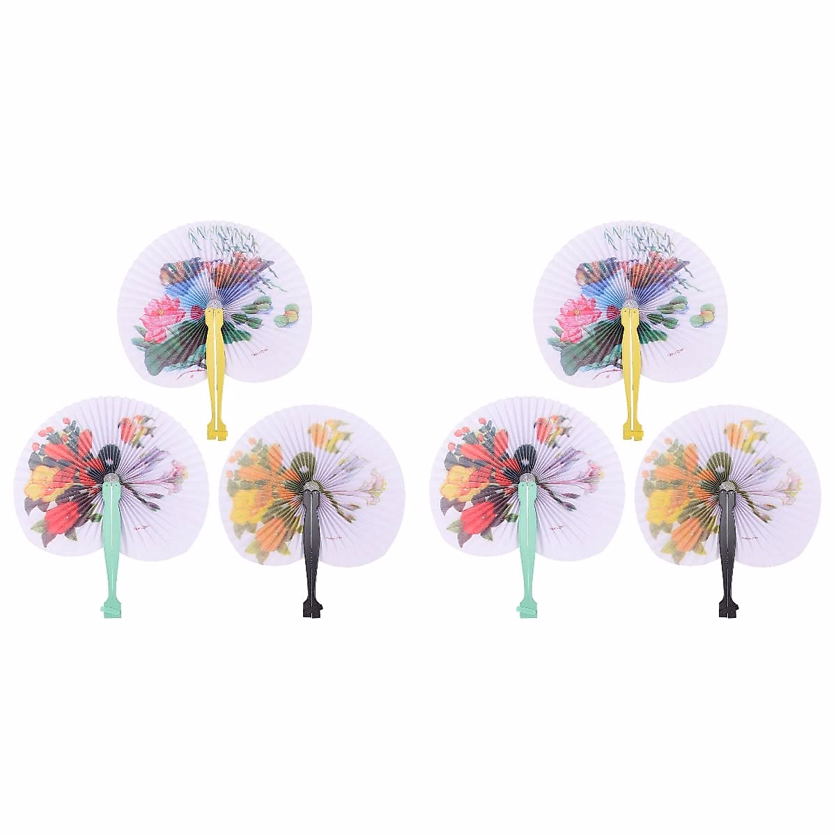 jojofuny 6 Pcs Folding Small Fan Foldable Miss Paper White Fan