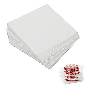 Parchment Paper Squares, 4x4 Inch, Set of 300, Small Hamburger Patty Paper/Nonstick Precut Square Baking Parchment for Separating Small Burger Patty, Cookies & Other Foods, or Baking & Candy Wrapper