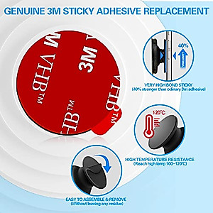 3M Sticky Adhesive Replacement Parts for Pops Socket Base, 6pcs 1.38 Circle Double Sided Tape for Collapsible Grip Stand's Back, 2pcs VHB Sticker Pads for Car Socket Mount & Cell Phone Magnetic Holder