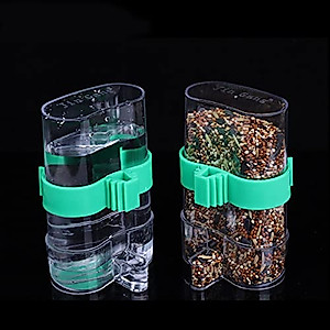 Fiayu 200ml Bird Feeder, Plastic Automatic Drinking Bowl Water Dispenser Feeding Cup Bird Feeder for Lovebirds Canaries Parrot Parakeet(2Pcs) (AMIKQ09WR6US*2)