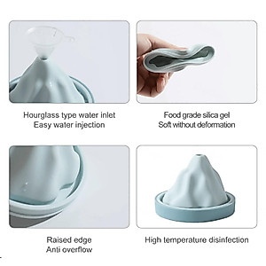 3D Snow Mountain Shape Fun Shapes Ice Molds - 3 Pieces Ice Ball Machine Molds, DIY Freezer Popsicle Molds with Funnel Easy to Release for Whiskey Cocktails Bourbon Jello Party Favors