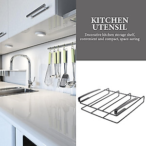 Hemoton Stainless Steel Kitchen Storage Rack, Black, 20 in