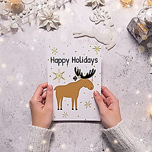 TAOZI&LIZHI Christmas Cards Boxed Assortment with Envelopes, Funny Merry Christmas Holiday Greeting Thank You Cards For Loved ones, Friends, and Family(6 Designs, 24 Handmade Cards)
