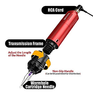 Tattoo Kit, Wormhole Complete Tattoo Kit for Beginners with Tattoo Power Supply Tattoo Needles Tattoo Ink, Professional Complete Tattoo Pen Kit Tattoo Gun