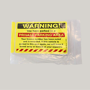 SmartSign "Warning - You Have Parked in a Private Parking Area Parking Violation Sticker |5" x 8" Fluorescent Paper
