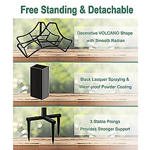 Garbuildman Garden Hose Holder Stand- Outdoor Water Pipe Metal Reel Rack, Shiny Black