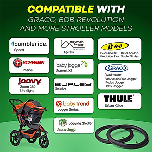 16'' x 1.5/1.75/1.95/2.125 Back Wheel Replacement Inner Tubes (2-Pack) Compatible with Graco Click/Go Jogging/BoB Revolution SE/Pro/Flex/SU - Made from BPA/Latex Free Butyl Rubber