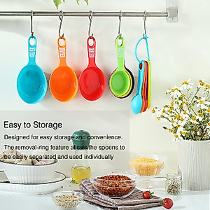 12PCS Measuring Cups, Little Cook Colorful Measuring Cups and Spoons Set, Stackable Measuring Spoons, Nesting Plastic Measuring Cup, kitchen Measuring Set for Baking & Cooking (6+6, Multi Colors)