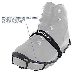 Yaktrax Spikes for Walking on Ice and Snow (1 Pair), :Large/X-large (Shoe Size: W 9.5+/M 8-12) , Black